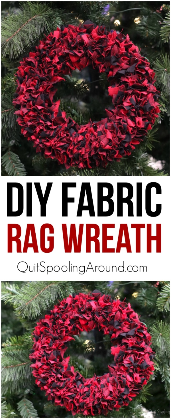 DIY Rag Wreath Tutorial - Quit Spooling Around