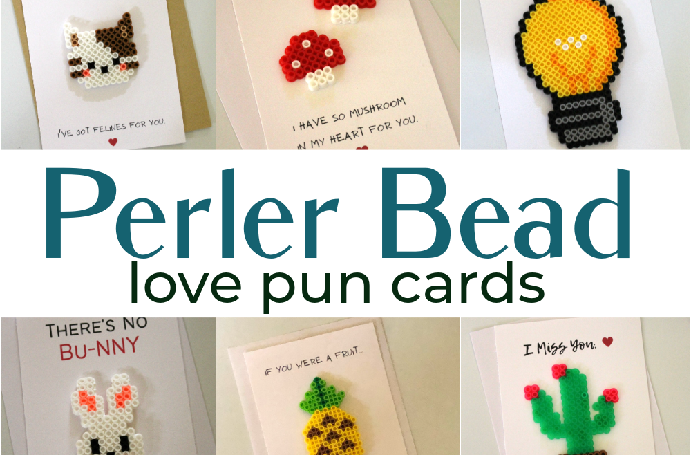 Perler Bead Love Pun Cards - Quit Spooling Around