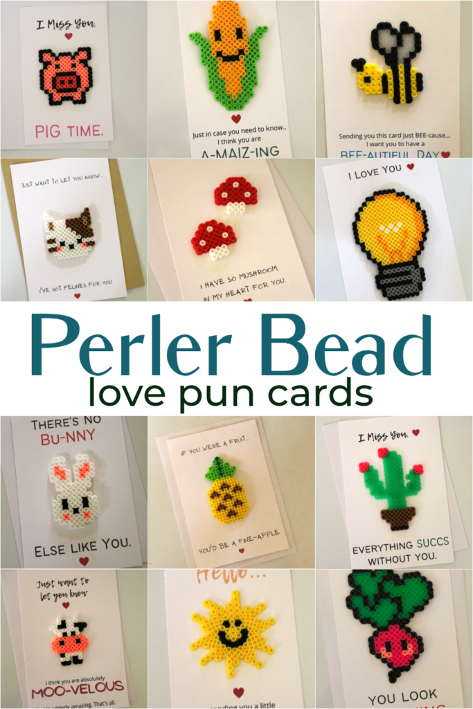 Perler Bead Love Pun Cards - Quit Spooling Around